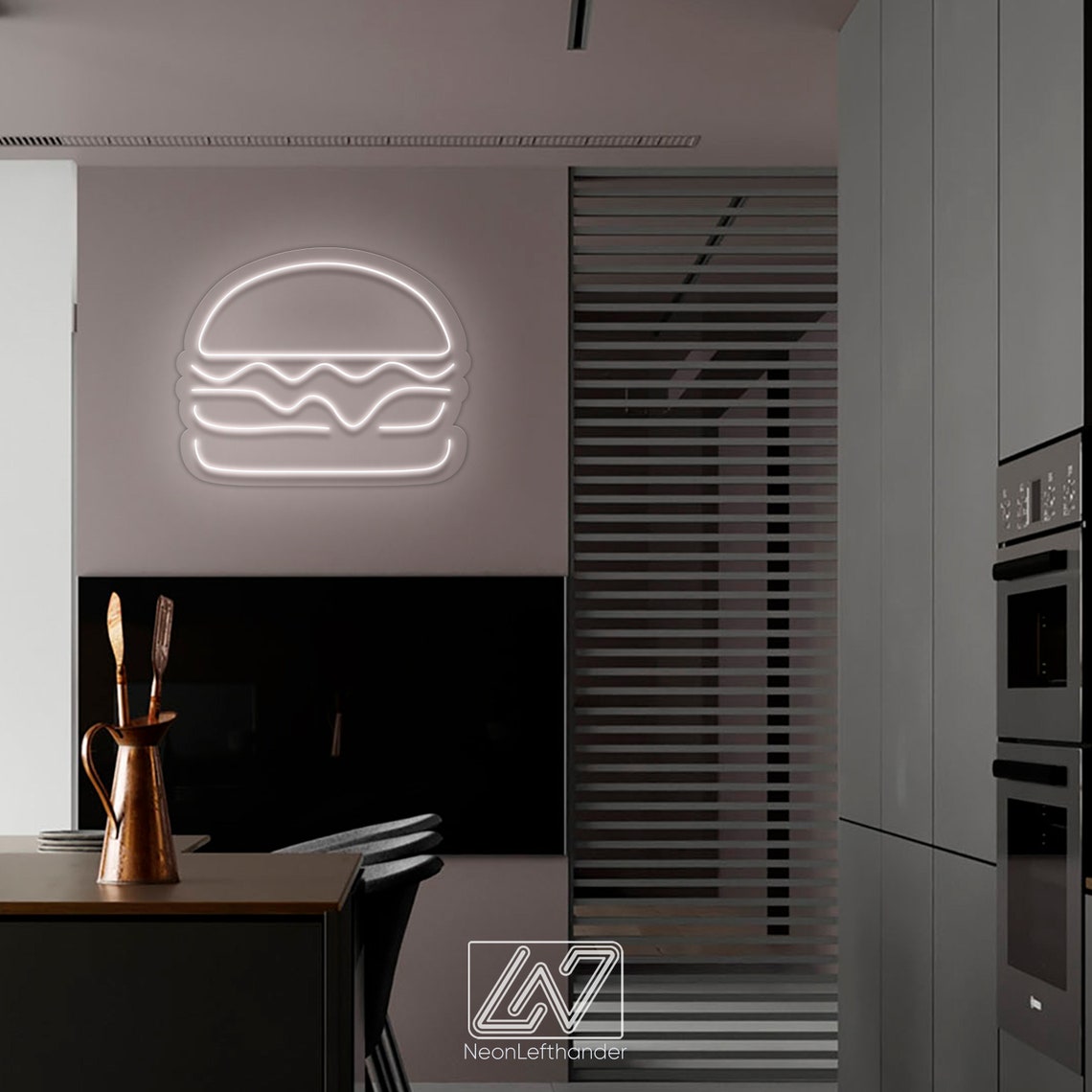 Burger - LED Neon Sign, Custom Food Neon Sign, Fast Food Shop LED Sign ...
