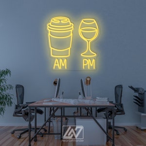 Am Pm Neon Sign - Home Decor, Gift, Coffee Neon,wine Neon, Food Neon ...