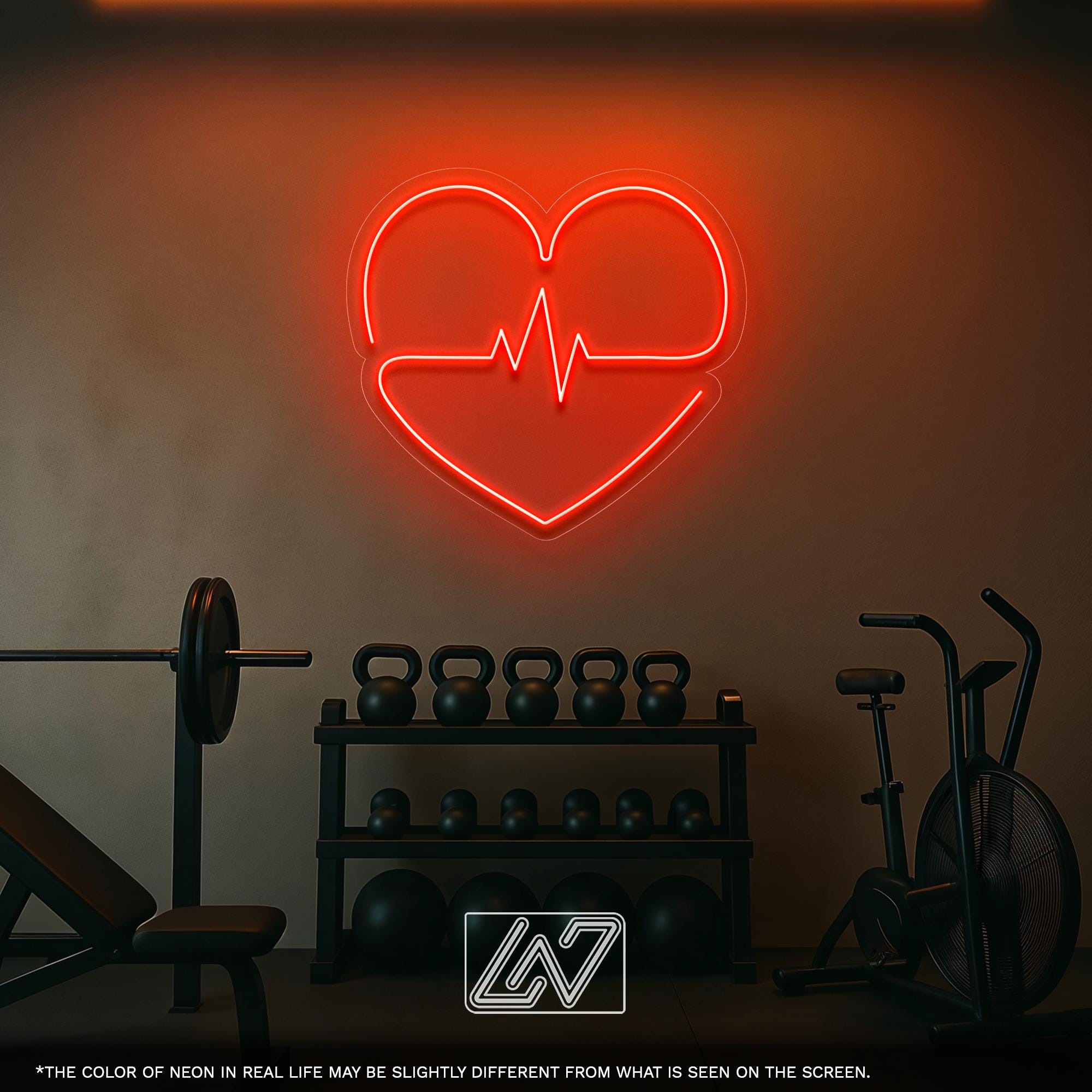 Heartbeat Neon Sign - LED Light With Heart and Pulse Design for Bedroom ...