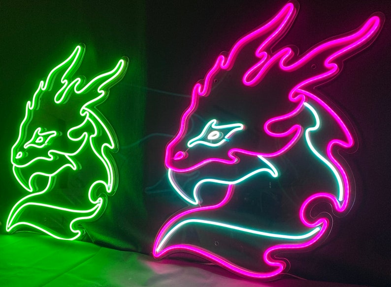 Dragon LED Neon Sign Interior Decor Room Decor Wall - Etsy