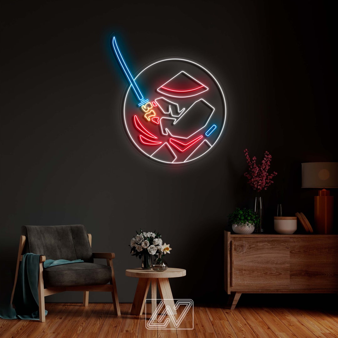 The Samurai - LED Neon Sign, Cartoon Neon Sign, Сartoon Character, Neon ...