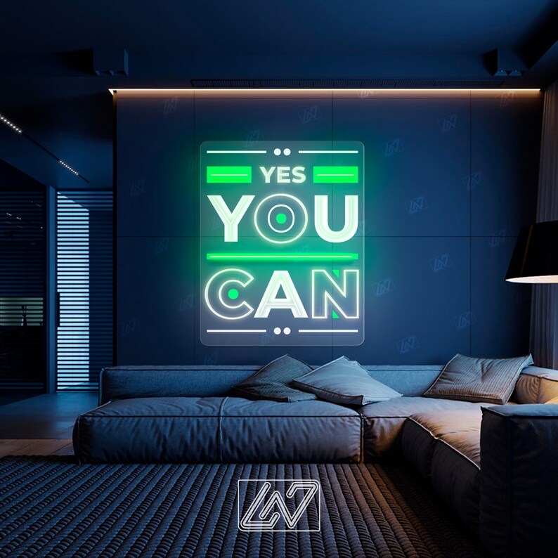 Yes You Can - LED Neon Sing With UV Print, Inspiration Neon Sign, Neon ...