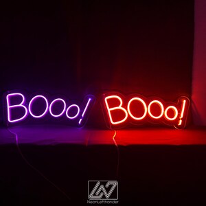 Booo! - LED Neon Sign, Spooky Halloween Led Decor, Scary Halloween ...