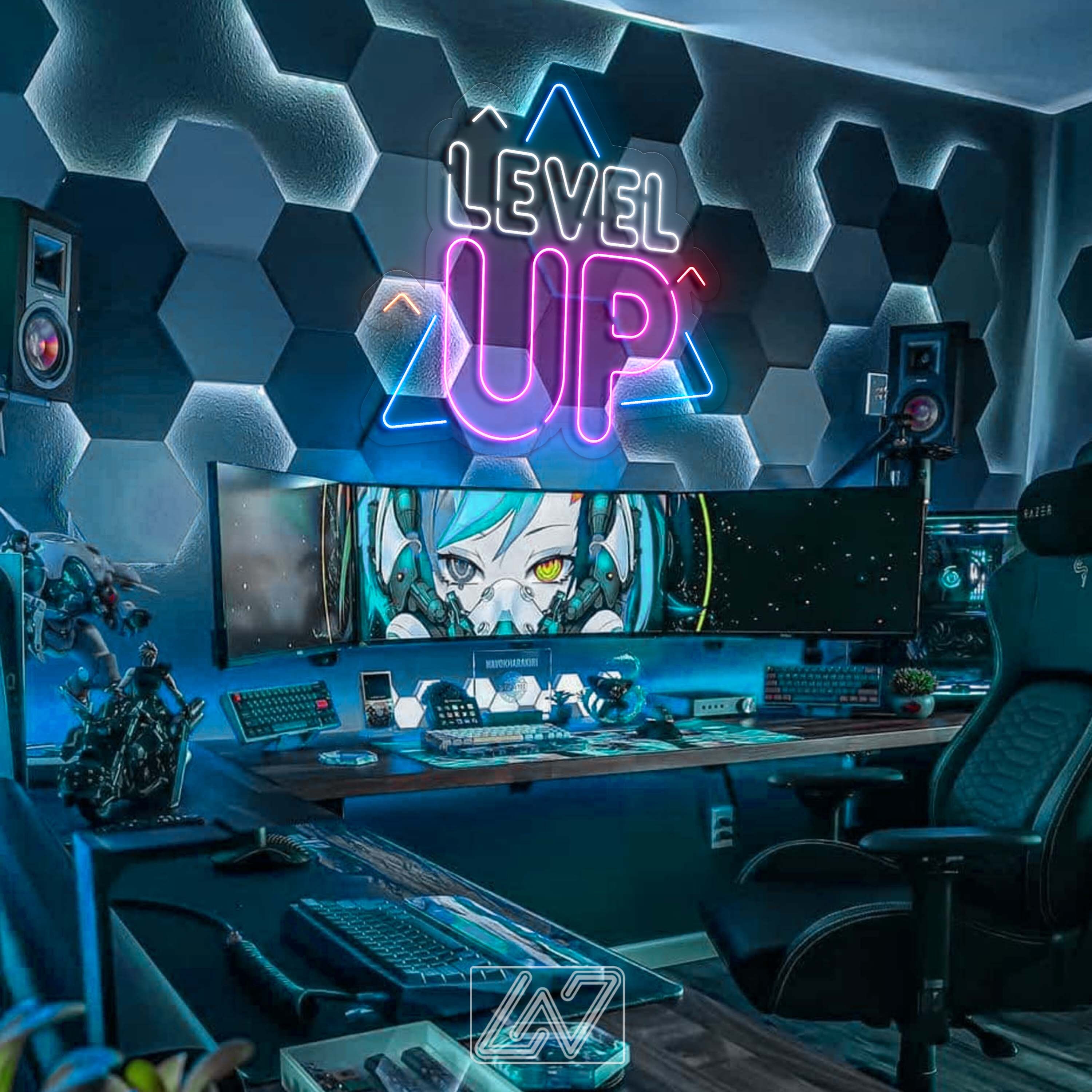 Level UP - LED Neon Sign, Games Neon Sign, Games Character, Neon Game ...