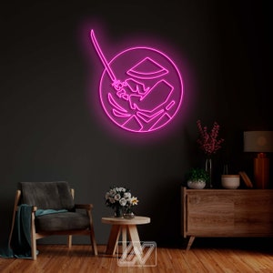 The Samurai LED Neon Sign, Cartoon Neon Sign, Сartoon Character, Neon ...