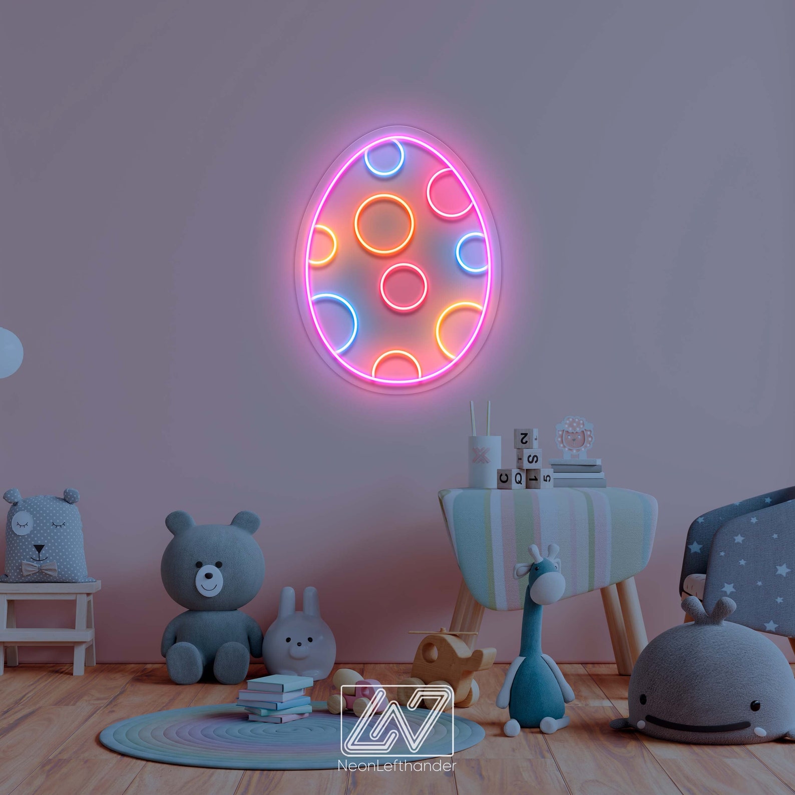 Easter Egg - LED Neon Sign, Egg Basket Neon Sign, Unique Easter Gift ...