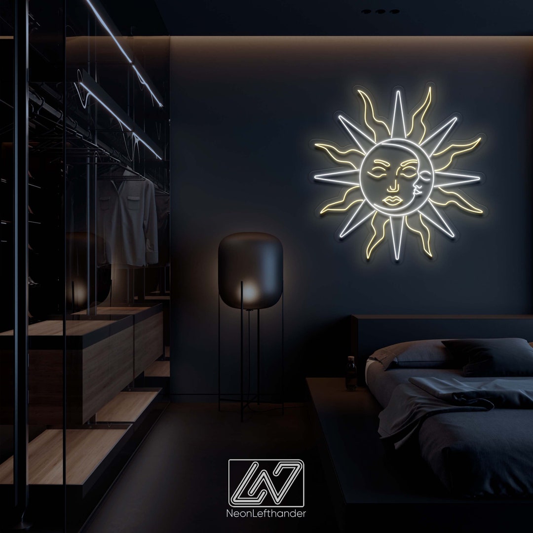 Sun and Moon - LED Neon Sign, Interior Decor, Room Decor, Wall Decor ...