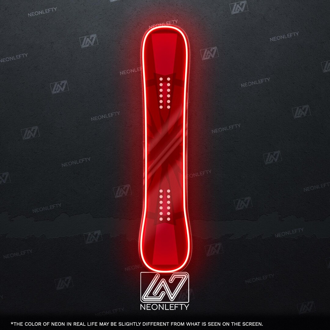 Snowboard - LED Neon Sign Wall Decor With Abstract Pattern, Perfect for ...