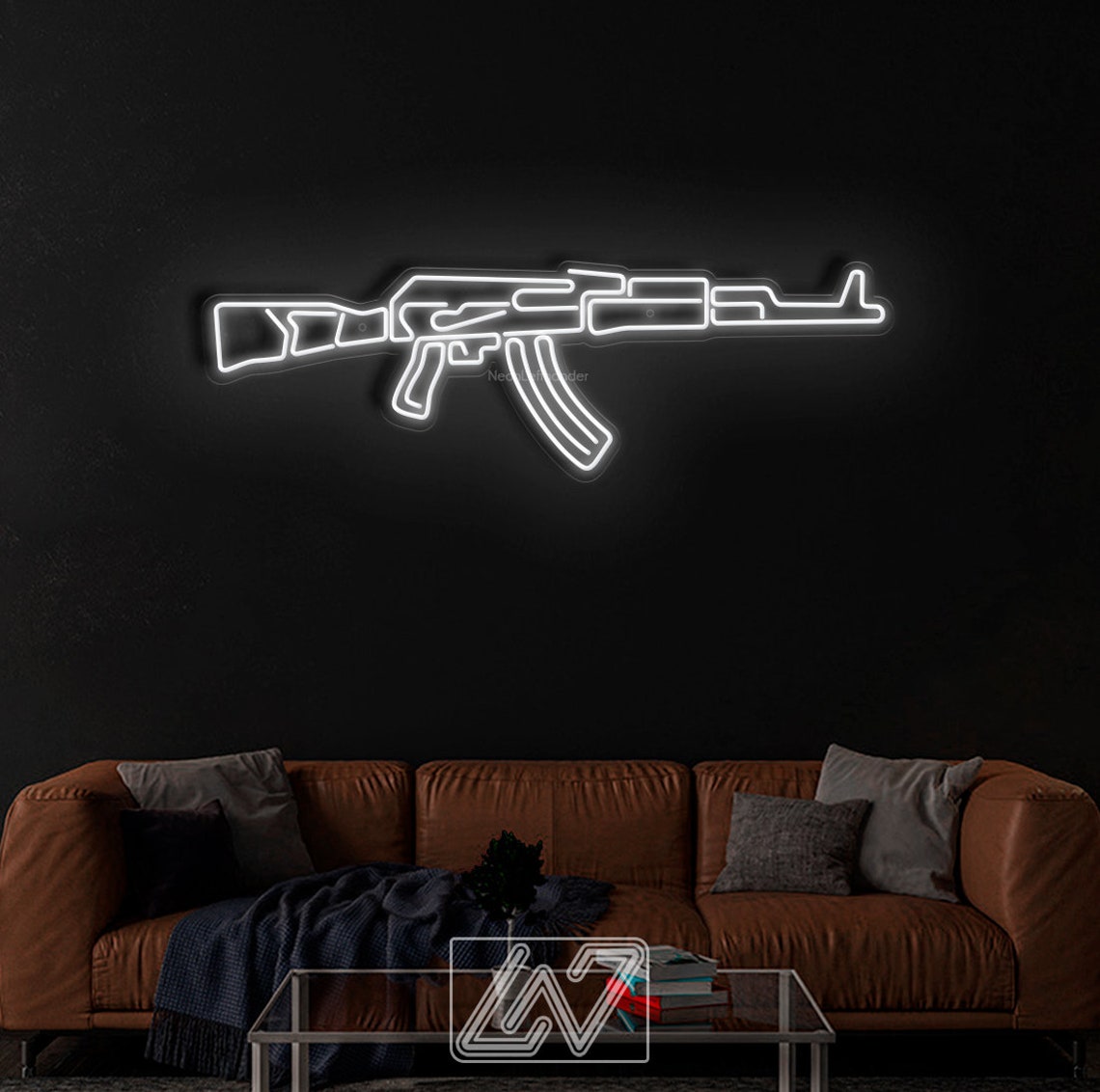 AK47 LED Neon Sign Interior Decor Room Decor Wall Decor | Etsy