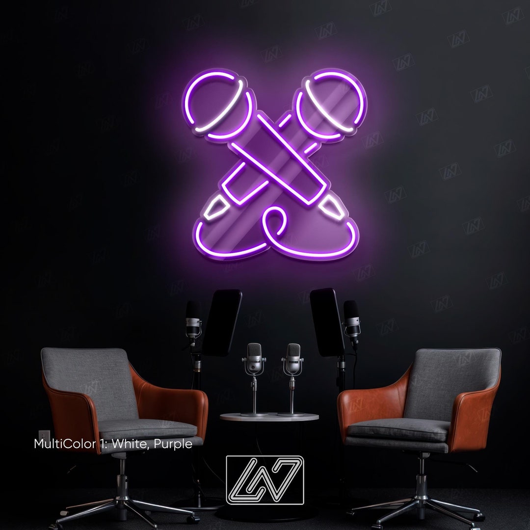 Podcast Neon Sign – LED Light for Studio, Custom Recording Room Decor ...