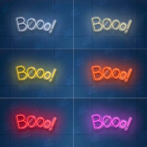 Booo! - LED Neon Sign, Spooky Halloween Led Decor, Scary Halloween ...