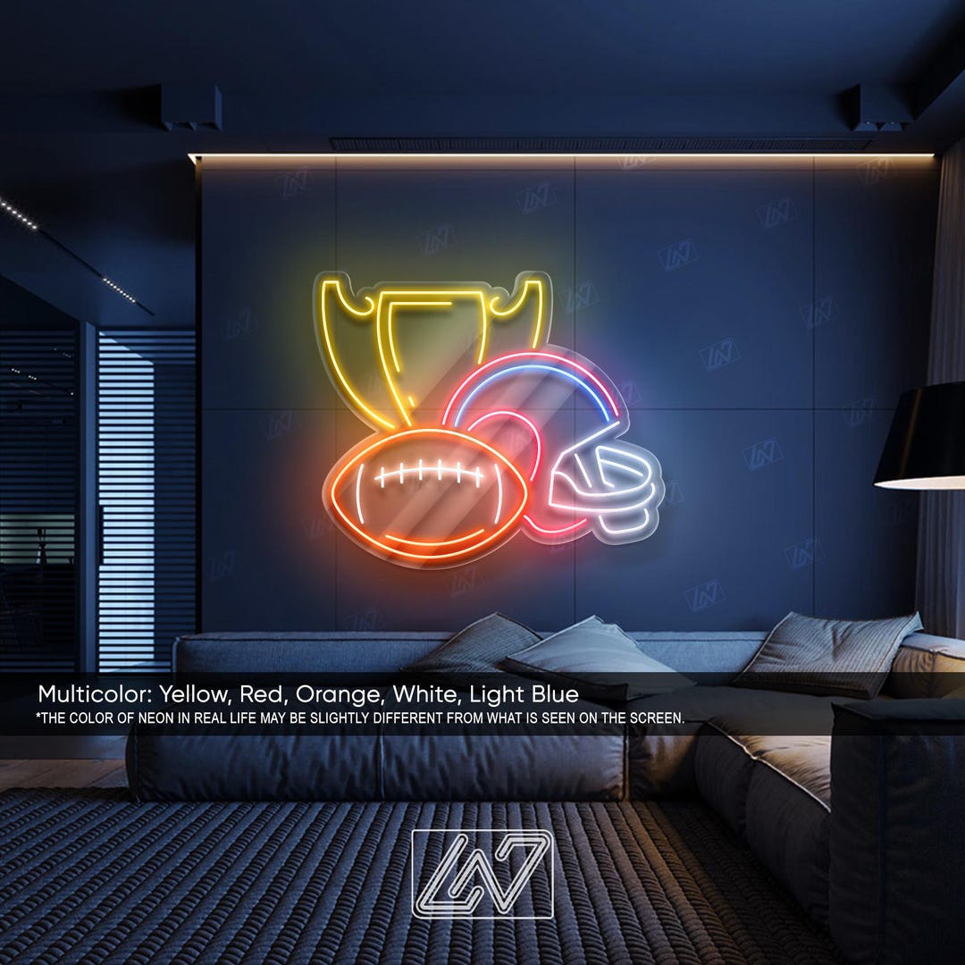 Rugby Winner - LED Neon Sign, Champion Trophy Neon Light, Sports ...