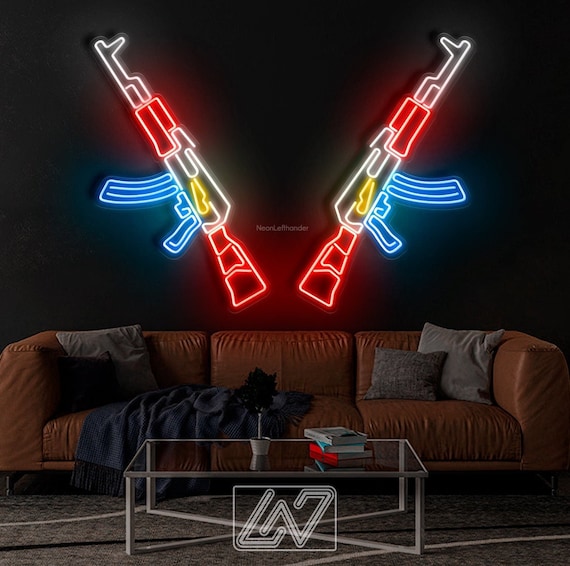 AK47 LED Neon Sign Interior Decor Room Decor Wall Decor | Etsy