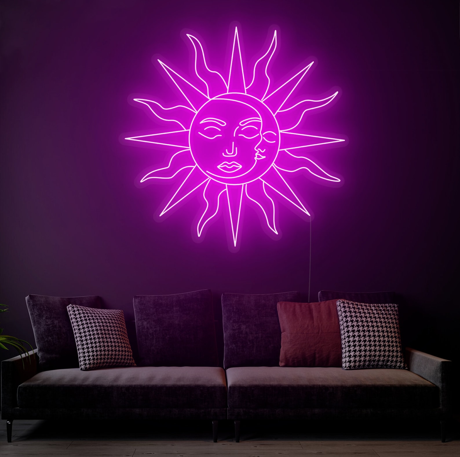 Sun and Moon - LED Neon Sign, Interior Decor, Room Decor, Wall Decor ...