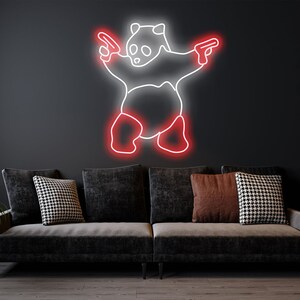 Panda - LED Neon Sign ,animal Sign, Panda Light, Gangsta Panda With ...