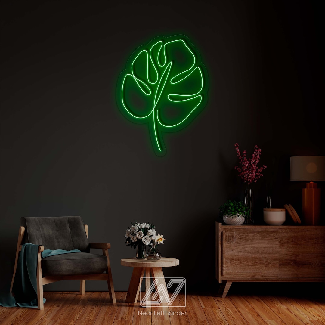 Monstera Leaf - LED Neon Sign,gift,wall Decor,custom Sign,neon Business ...