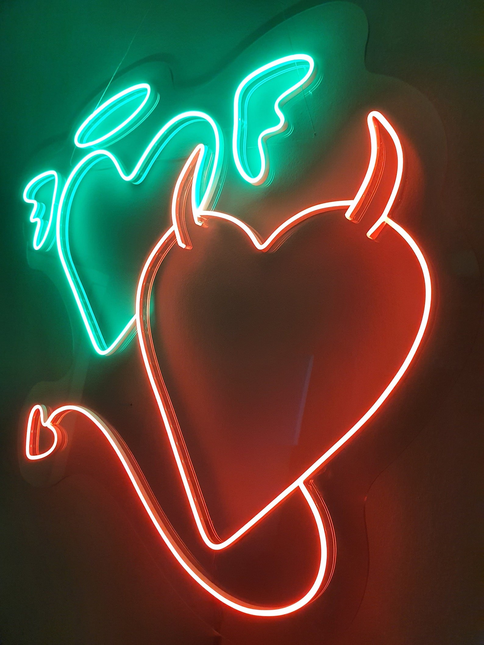 Angel and Devil Neon Sign Custom Neon Sign, Angel and Demon, Led Neon ...