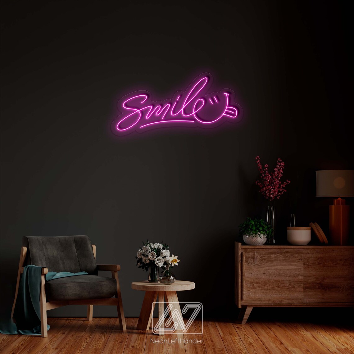 Smile LED Neon Sign Smiley Face Neon Sign Smile LED Decor - Etsy