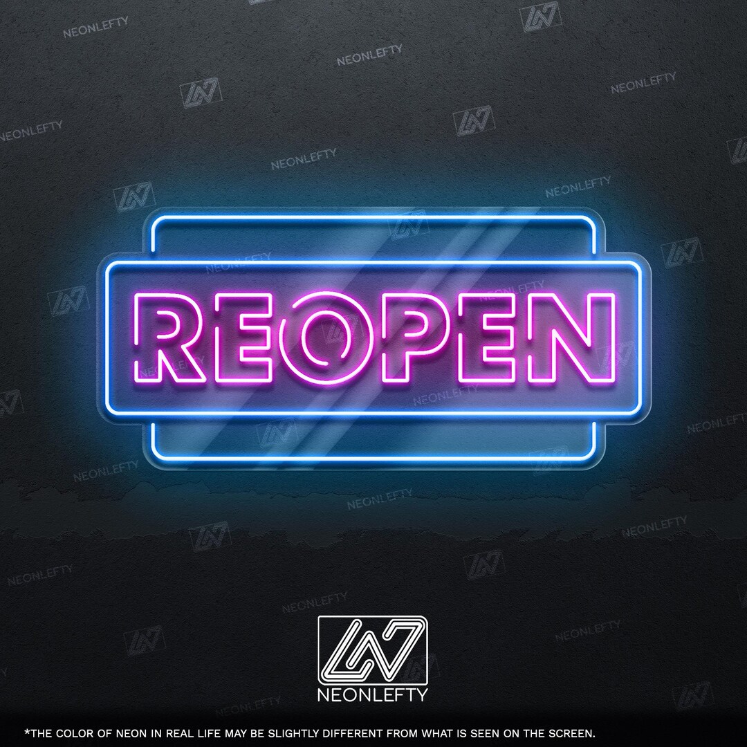 Reopen - LED Neon Sign for Stores, Salons, Cafes or Any Business to ...