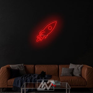 Rocketship - LED Neon Sign, Interior Decor, Room Decor, Wall Decor ...