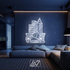 Skyscrapers of the City Neon Sign, Urban Skyline LED Wall Art, Modern ...
