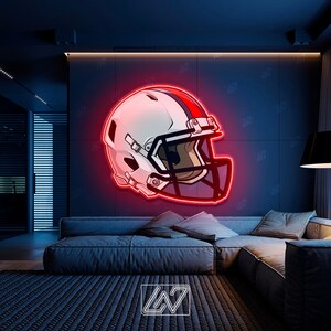 NFL Helmet - LED Neon Sign With UV Print, American Football Sign ...