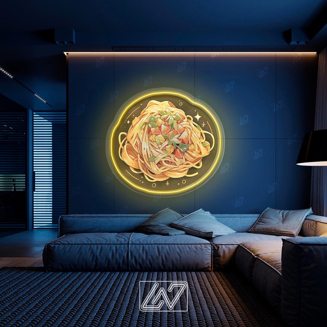 Delicious Pasta LED Neon Sign With UV Print, Food Neon Sign, Kitchen ...
