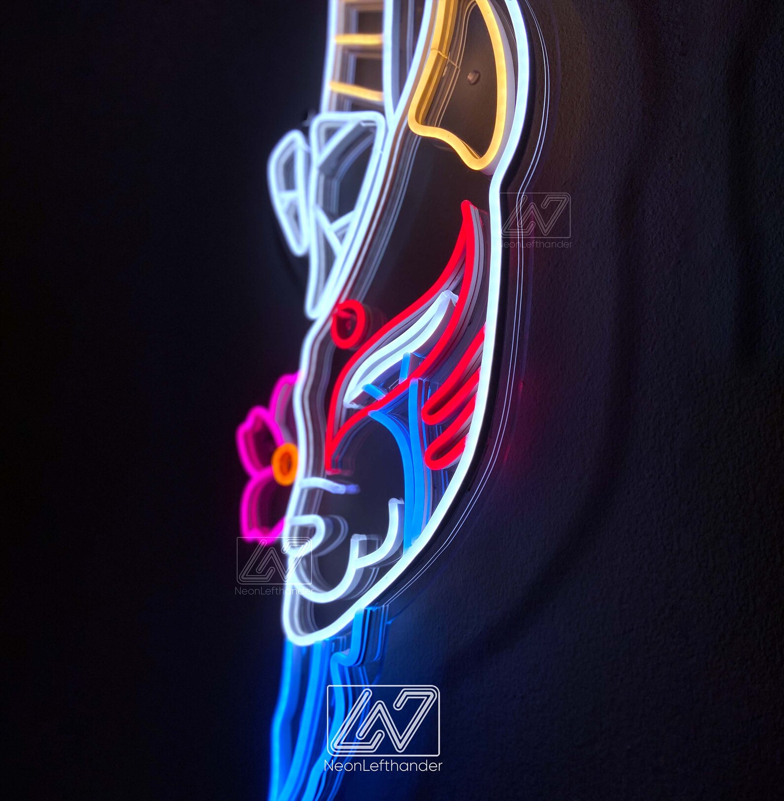 Kitsunemask LED Neon Sign Demon Neon Sign Anime Wall Art - Etsy