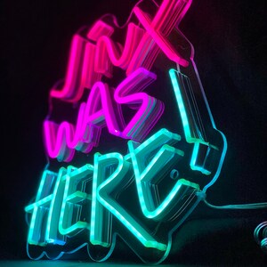 Jinx Was Here | Arcane - LED Neon Sign, Cartoon Neon Sign ...
