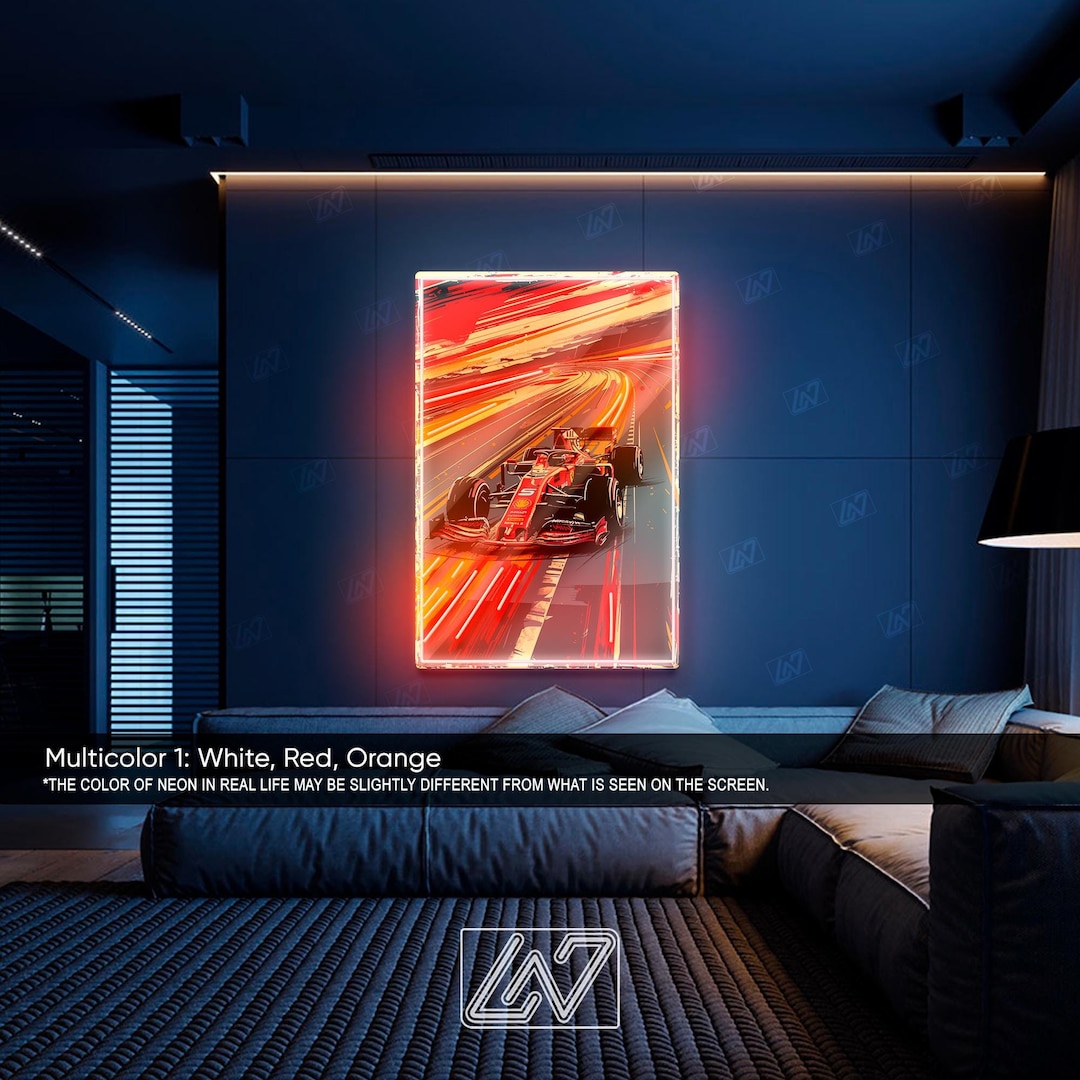 F1 Car - LED Neon Sign , Sport Interior Decor, Open-wheel Car Neon ...