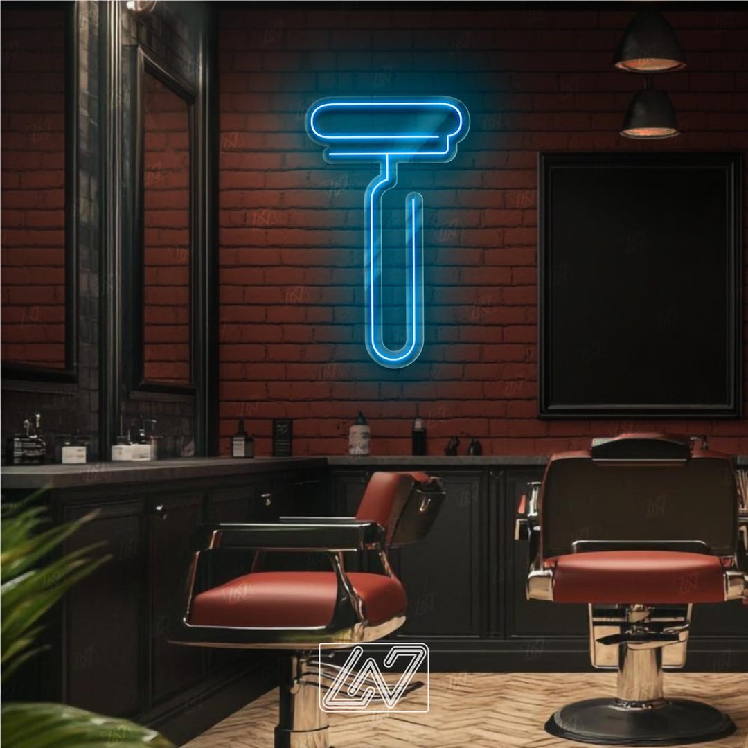 Razor - LED Neon Sign, Decor for Barbershop, Hair Salon, Grooming ...