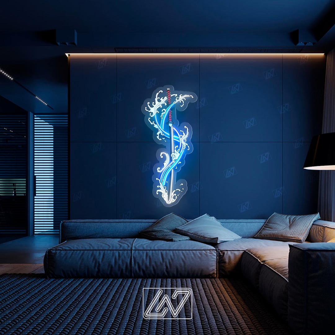 Anime Sword - LED Neon Anime Wall Art, Anime, Cartoon Character, Game ...