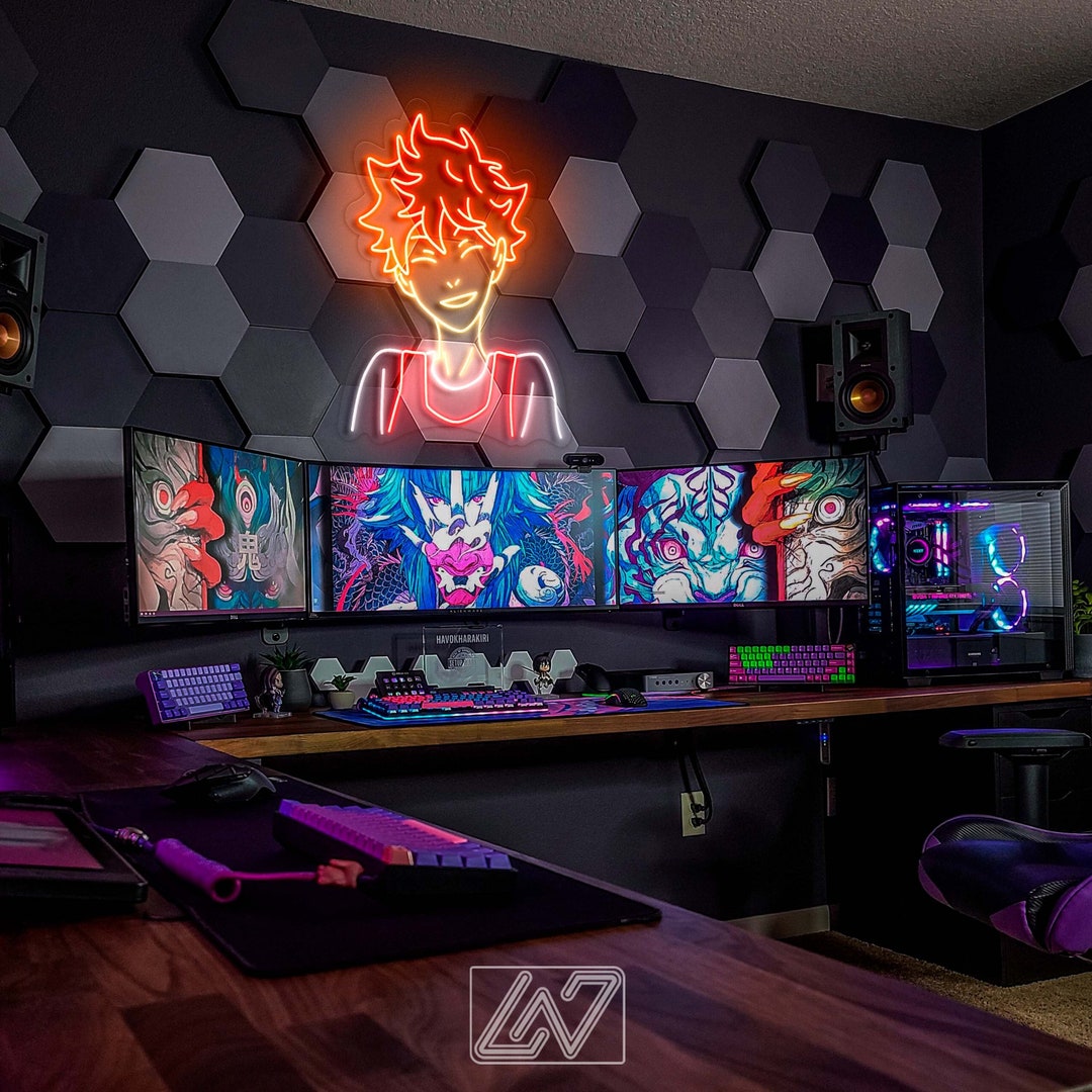Anime Character LED Neon Anime Wall Art, Anime, Cartoon Character, Game ...