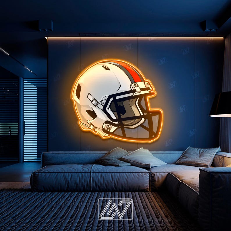 NFL Helmet - LED Neon Sign With UV Print, American Football Sign ...