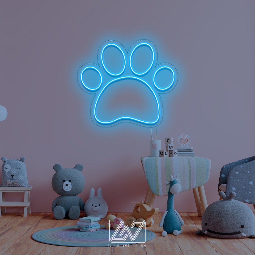Paw - LED Neon Sign, Animal Neon Sign, Dogs Paw Neon Light, Custom Cats ...