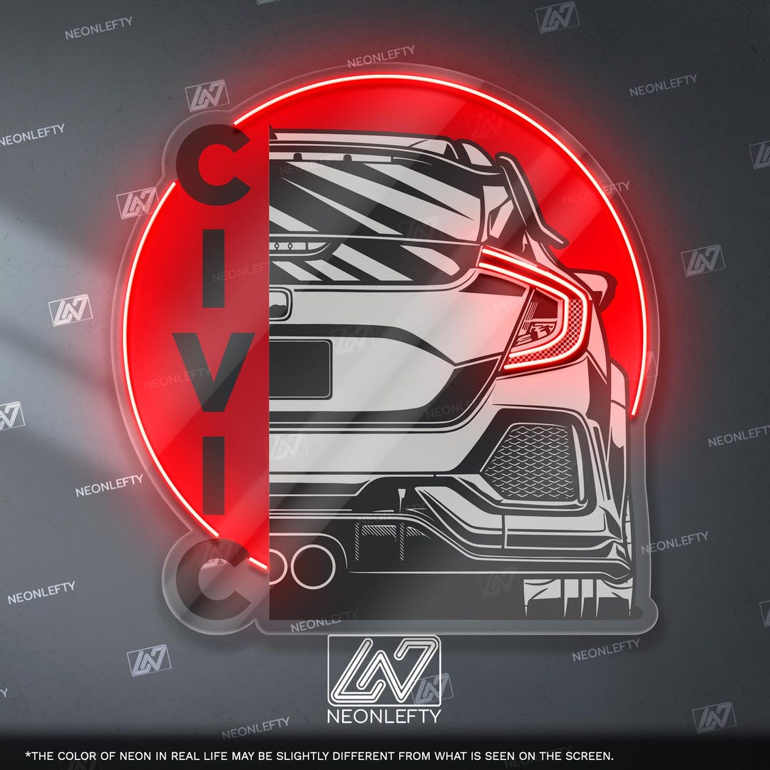 Honda Civic Neon Sign - Custom LED Sign for JDM Car Lovers, Perfect for ...