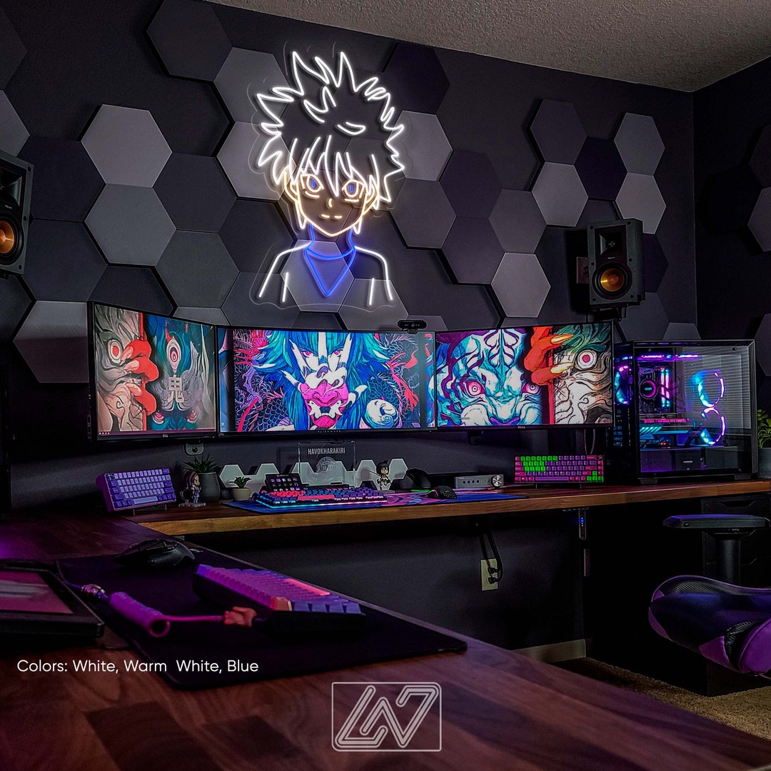 Anime Character LED Neon Anime Wall Art, Anime, Cartoon Character, Game ...