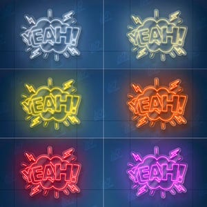 Yeah!- LED Neon Sign, Aesthetic LED Wall Light, Cool Expression Neon ...