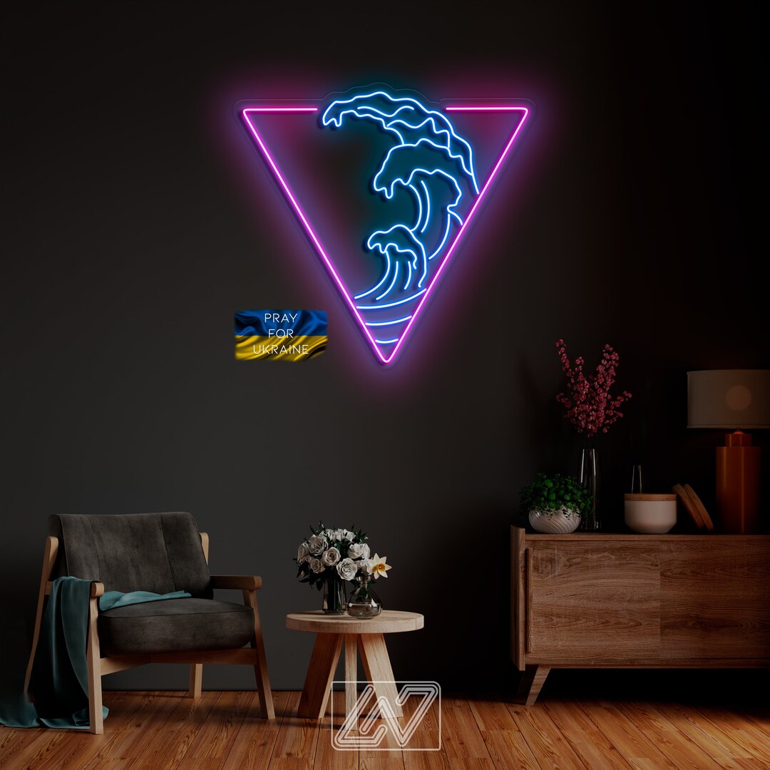 Sea Waves in a Triangle - LED Neon Sign - Sea - Custom Neon Sign - Gift ...