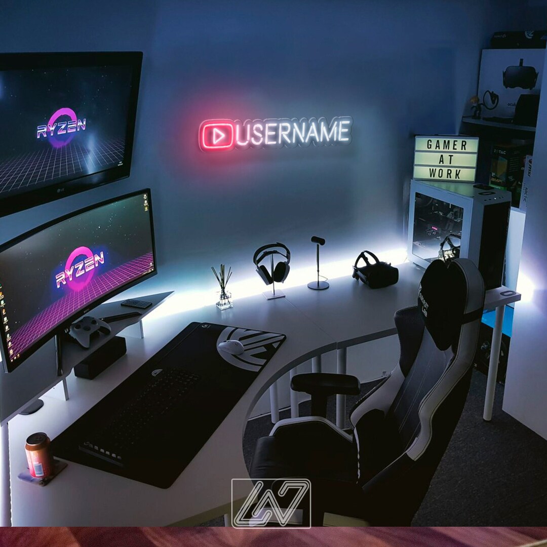 Custom Youtube Username - LED Neon Sign, Youtube Neon Light, Gamer ...