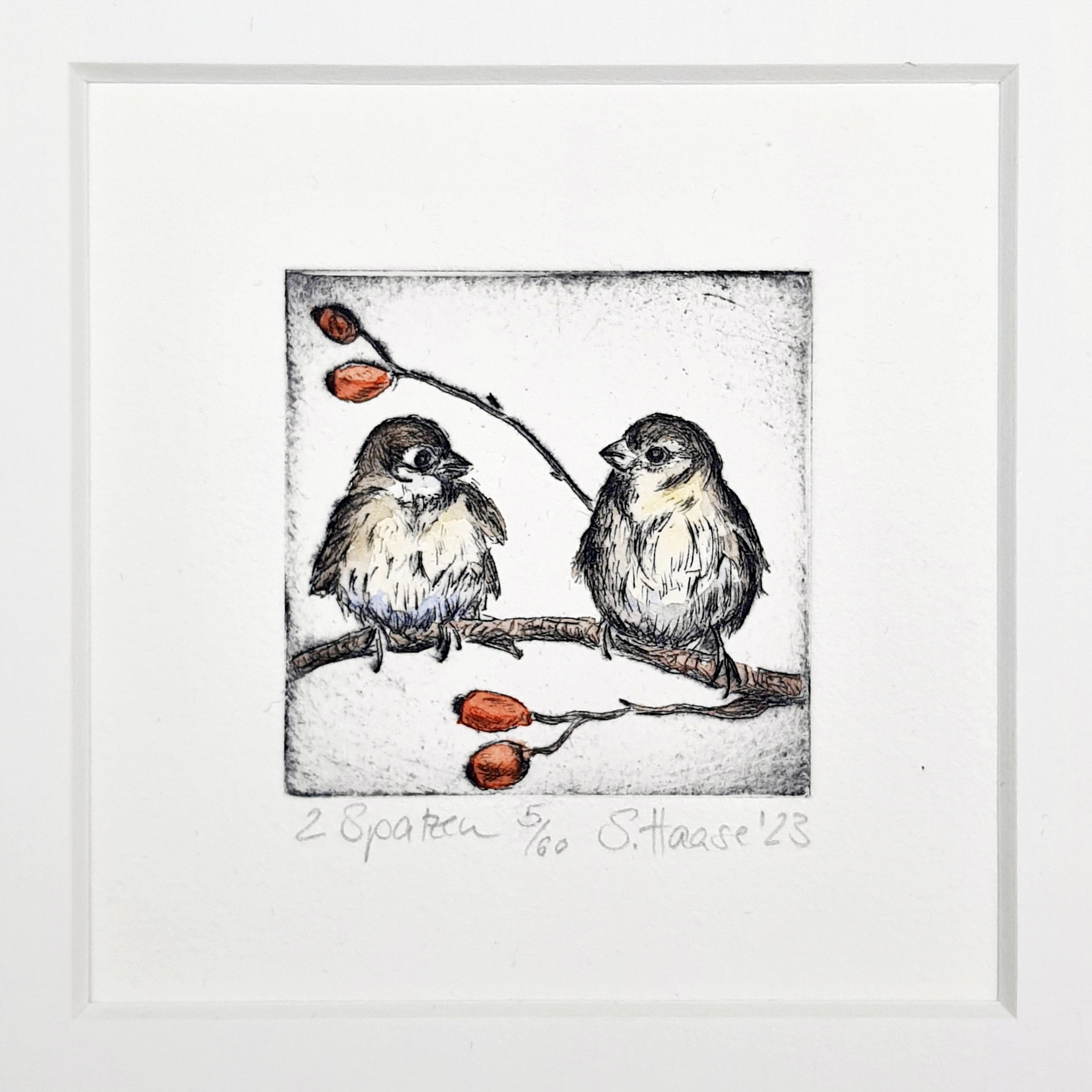 Two Sparrows Drawing