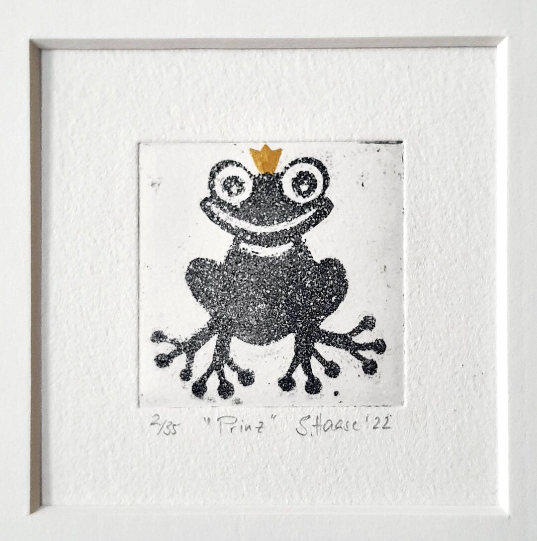 Frog King Original Etching Aquatina, Enchanted Prince, Original Etching ...