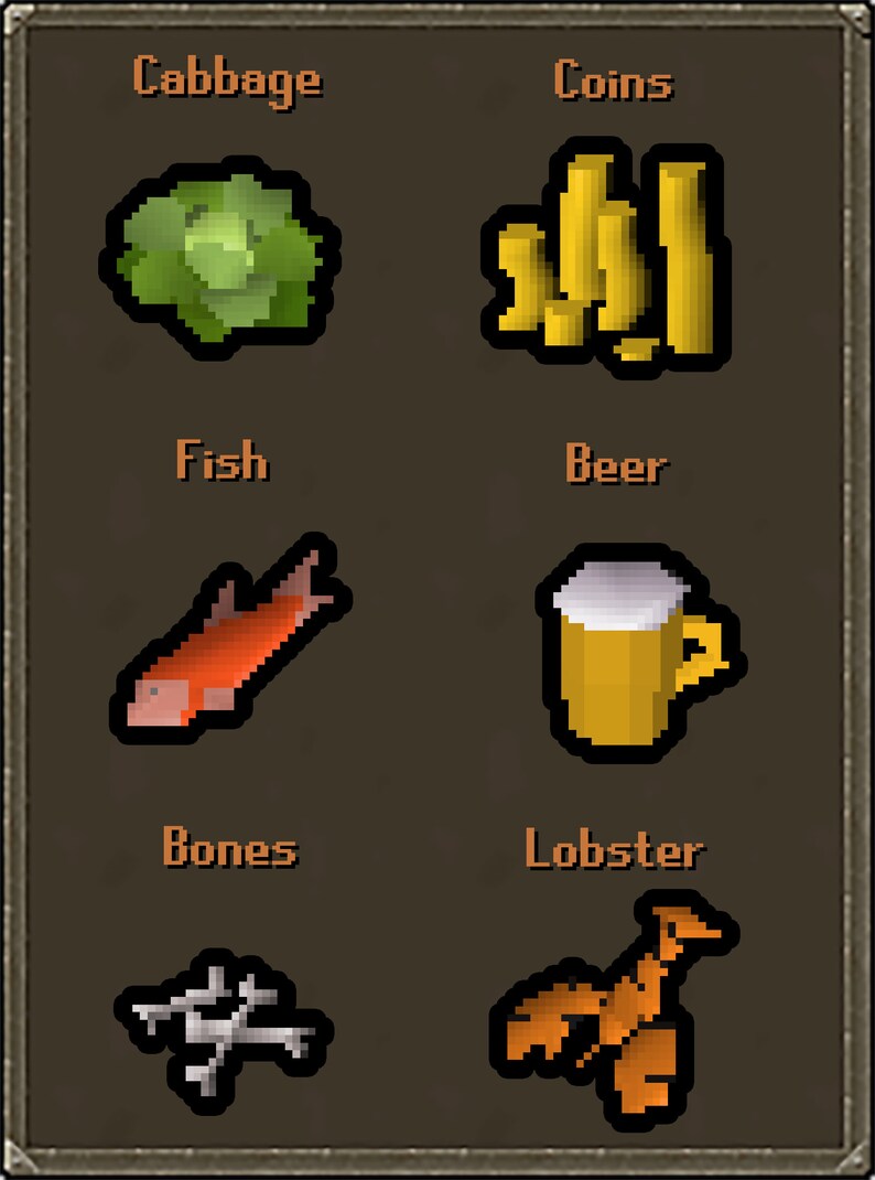 OSRS Iconic Items Stickers - Etsy