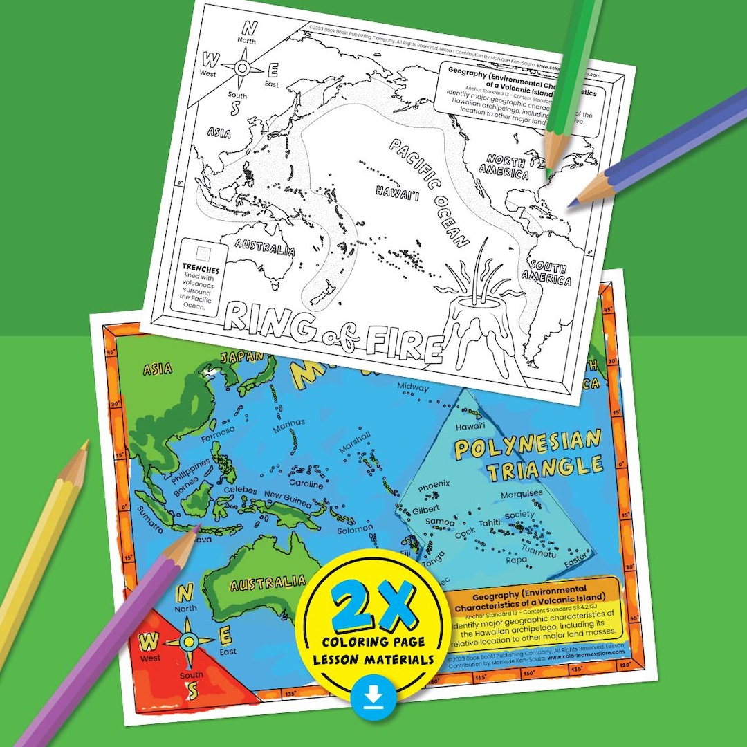 Pacific Geography & Ring of Fire Coloring Pages | Lesson Plans | Keiki ...
