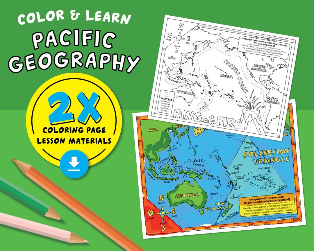 Pacific Geography & Ring of Fire Coloring Pages | Lesson Plans | Keiki ...