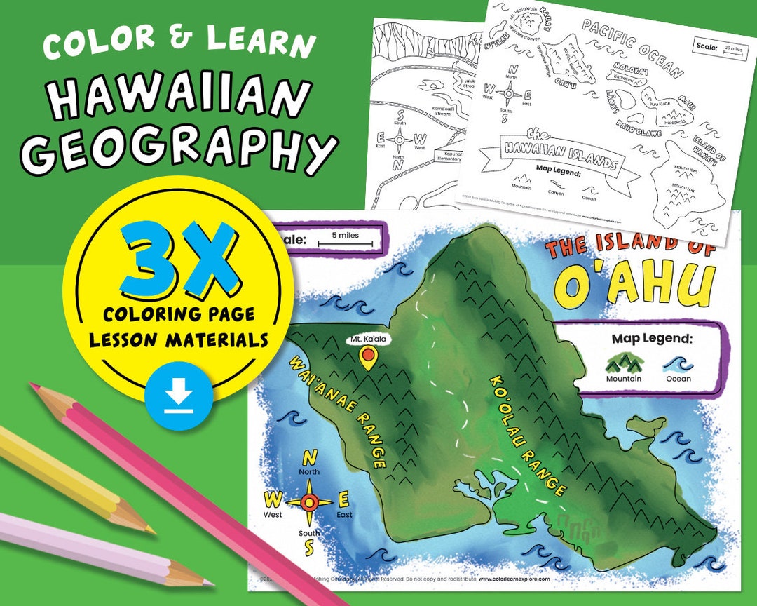Hawaiian Landforms Geography Coloring Pages | Lesson Plans | Keiki ...