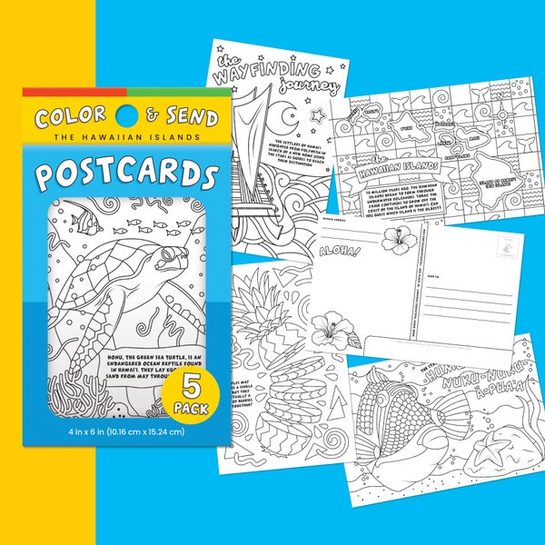 Coloring Postcards - Etsy