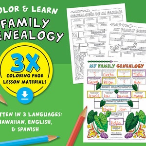 Genealogy Coloring Pages | Lesson Plans | Languages: English, Hawaiian ...