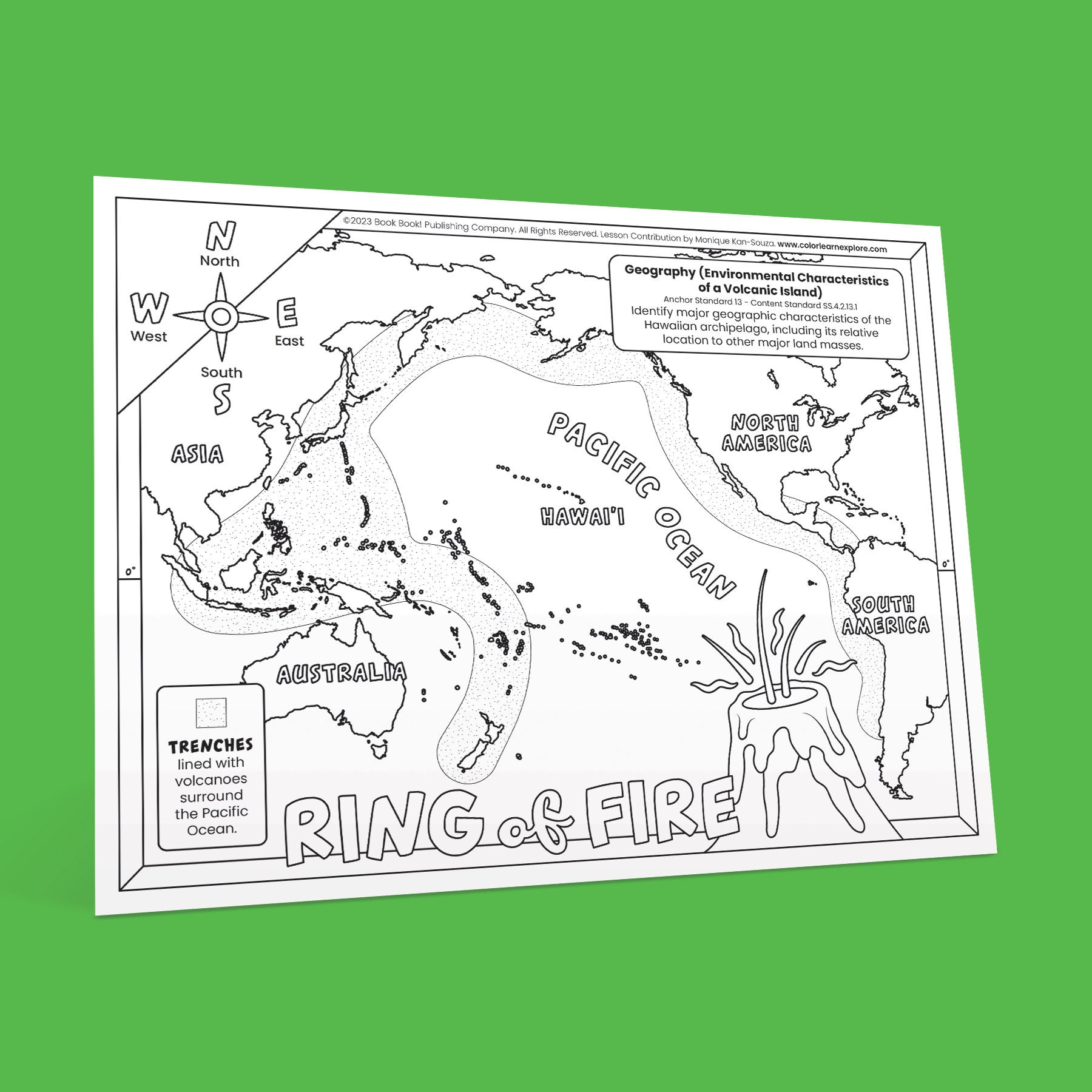 Pacific Geography & Ring of Fire Coloring Pages | Lesson Plans | Keiki ...