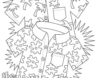 Hawaiian Shirt Coloring Pages Printable
